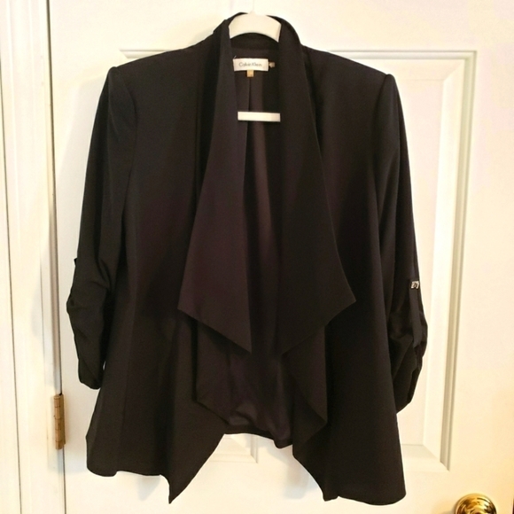 Calvin Klein | Jackets & Coats | Calvin Klein M Black Fully Lined Open ...